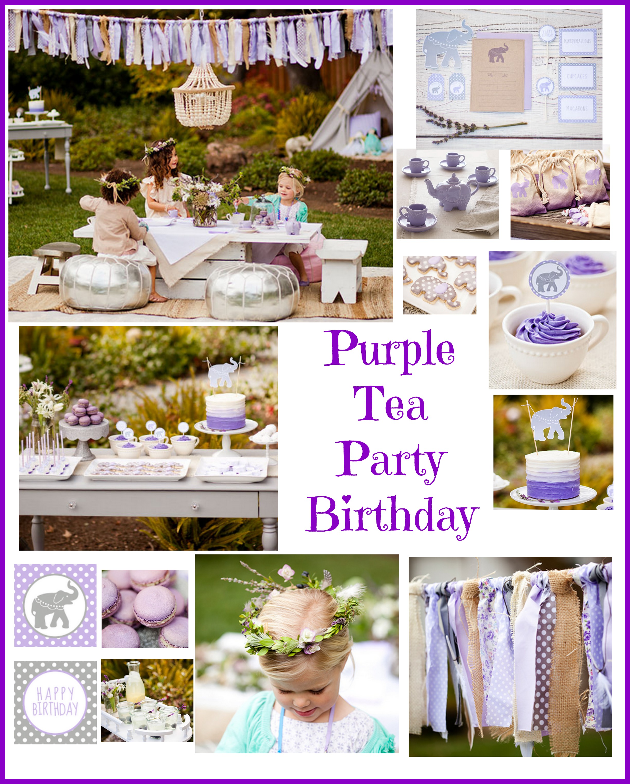 Purple Tea Birthday Party - Rustic Baby Chic